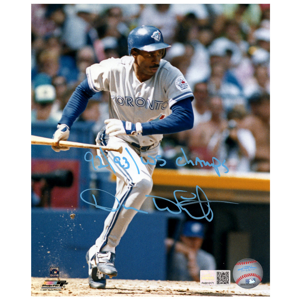 Devon White Signed Toronto Blue Jays Batters Box 8x10 Photo Inscribed ...