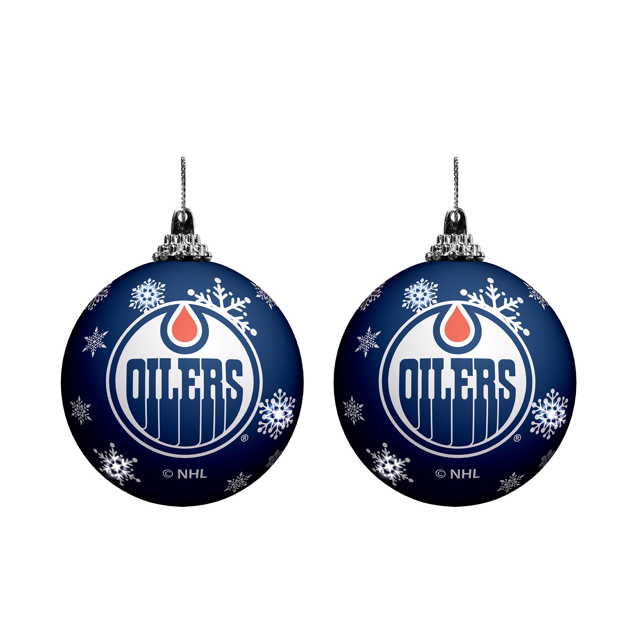 Edmonton Oilers LED Light-Up Christmas Ornaments 2 Pack | Official NHL ...