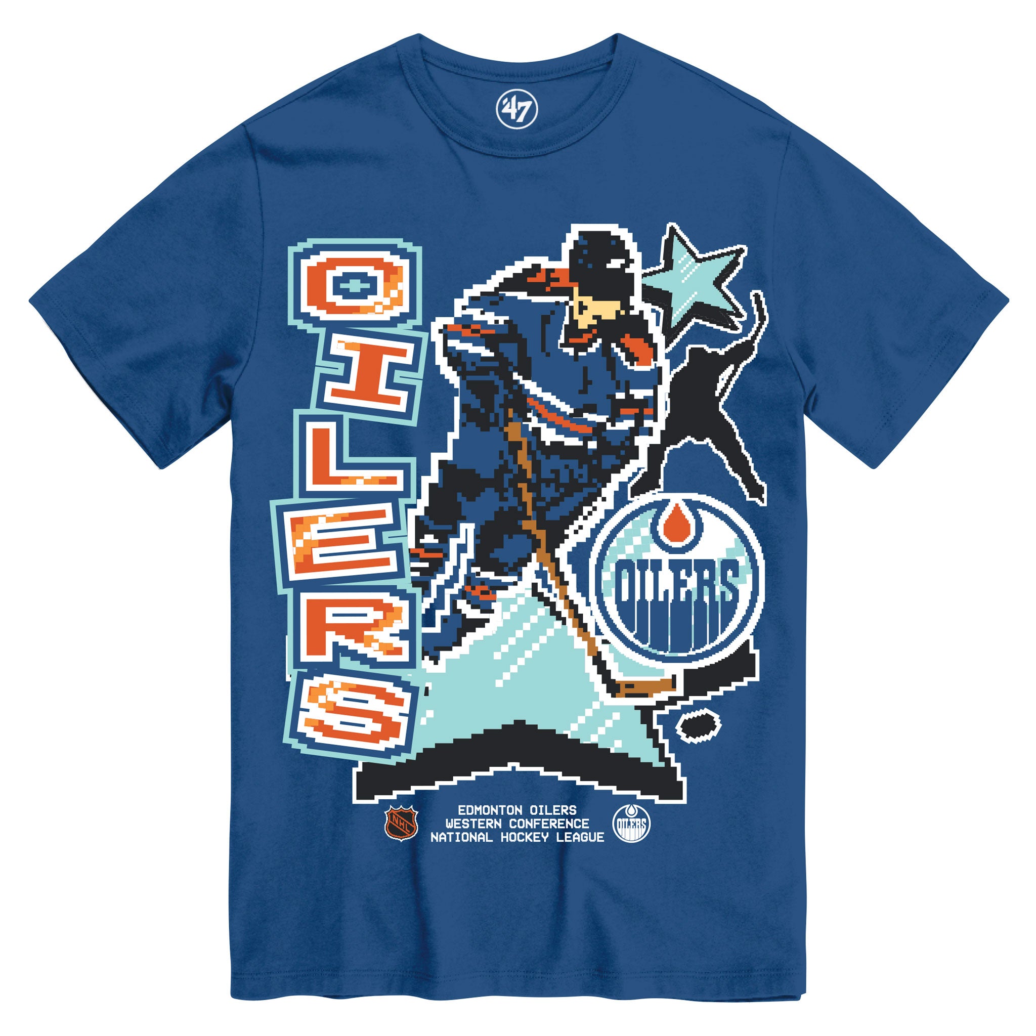 Edmonton Oilers Slap Shot 16-Bit Graphics '47 Tee – Pro Am Sports