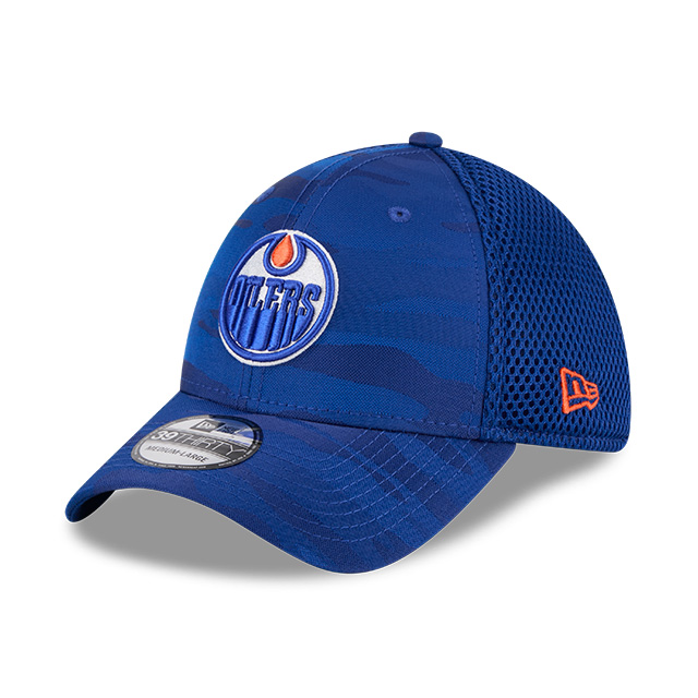 Edmonton Oilers New Era Blue Camo 39THIRTY Flex Hat | Pro Am Sports